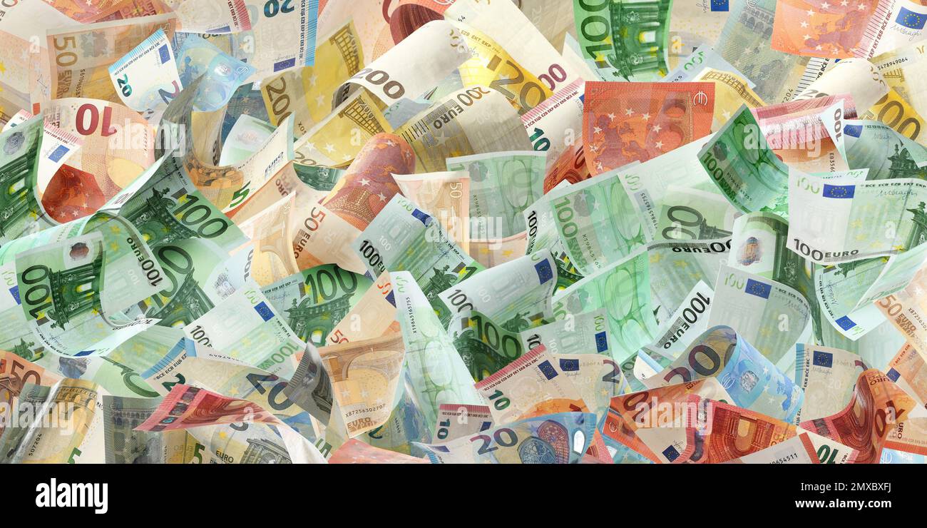 Money as background, banner design. Currency exchange Stock Photo - Alamy