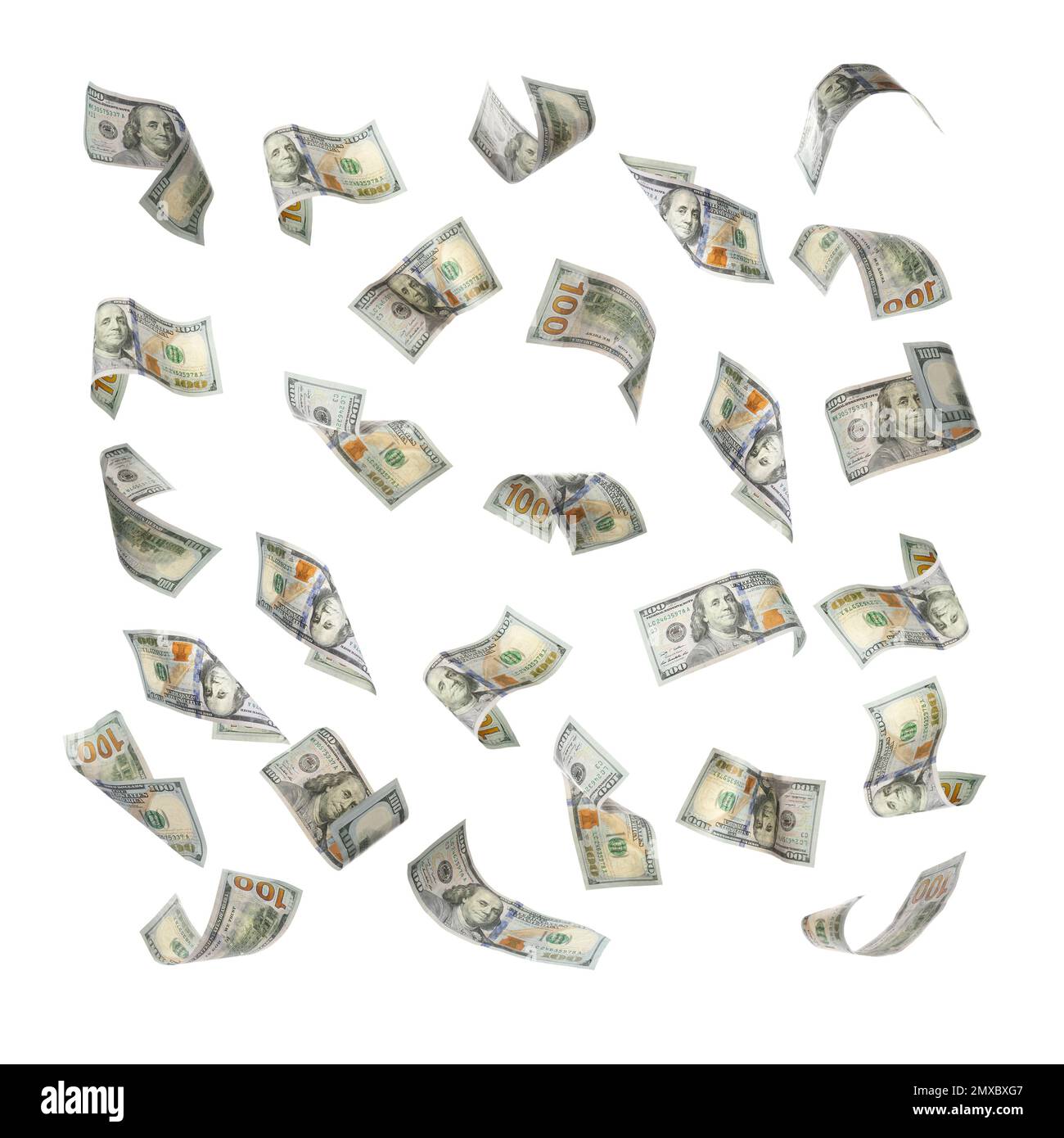 Set of falling money on white background. Currency exchange Stock Photo ...