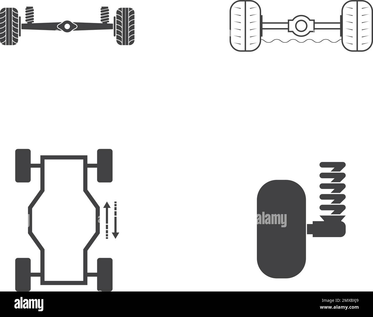 Car suspension service, Wheel alignment icon - axle and wheel absorber ...