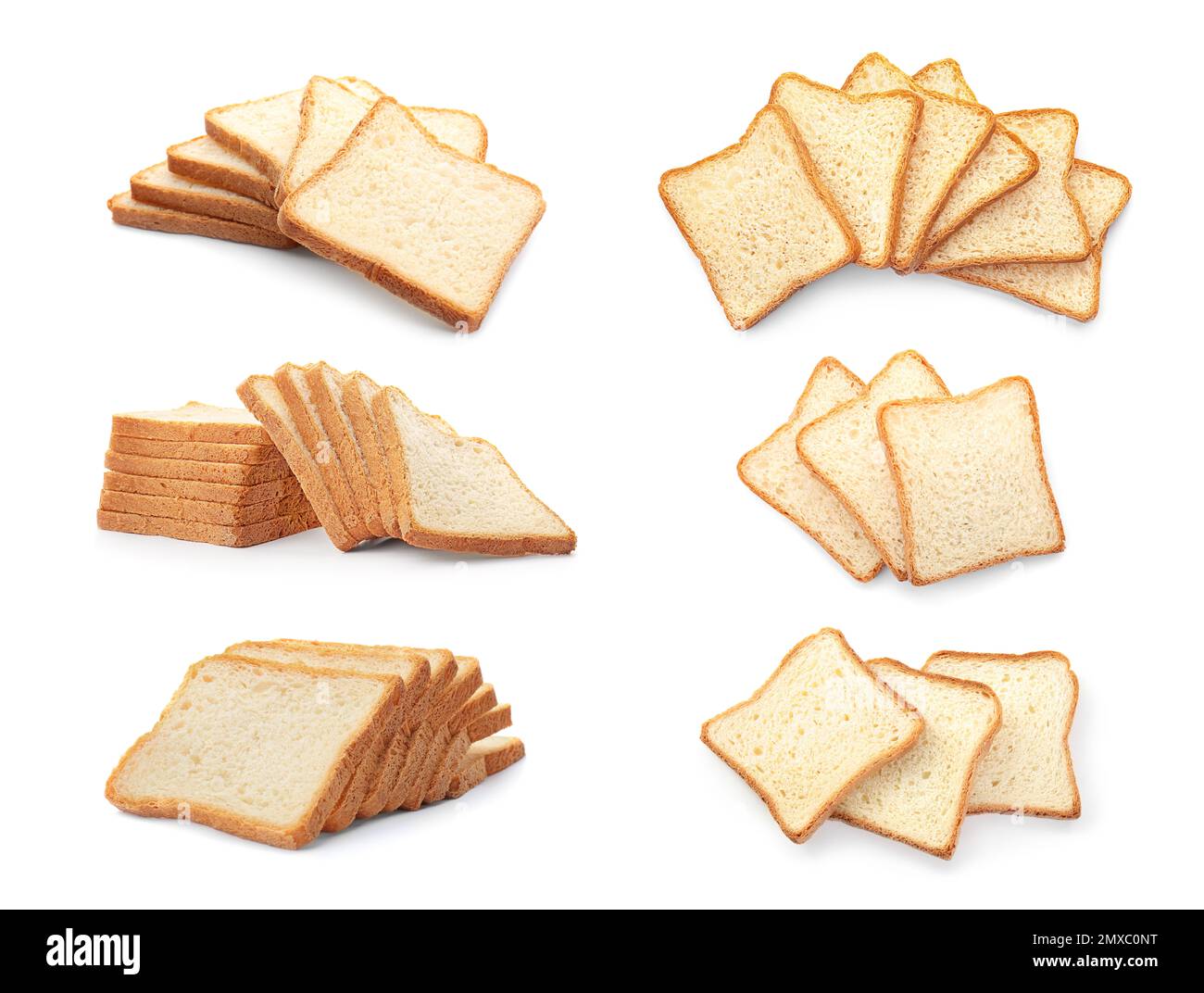 Set of sliced bread on white background Stock Photo - Alamy