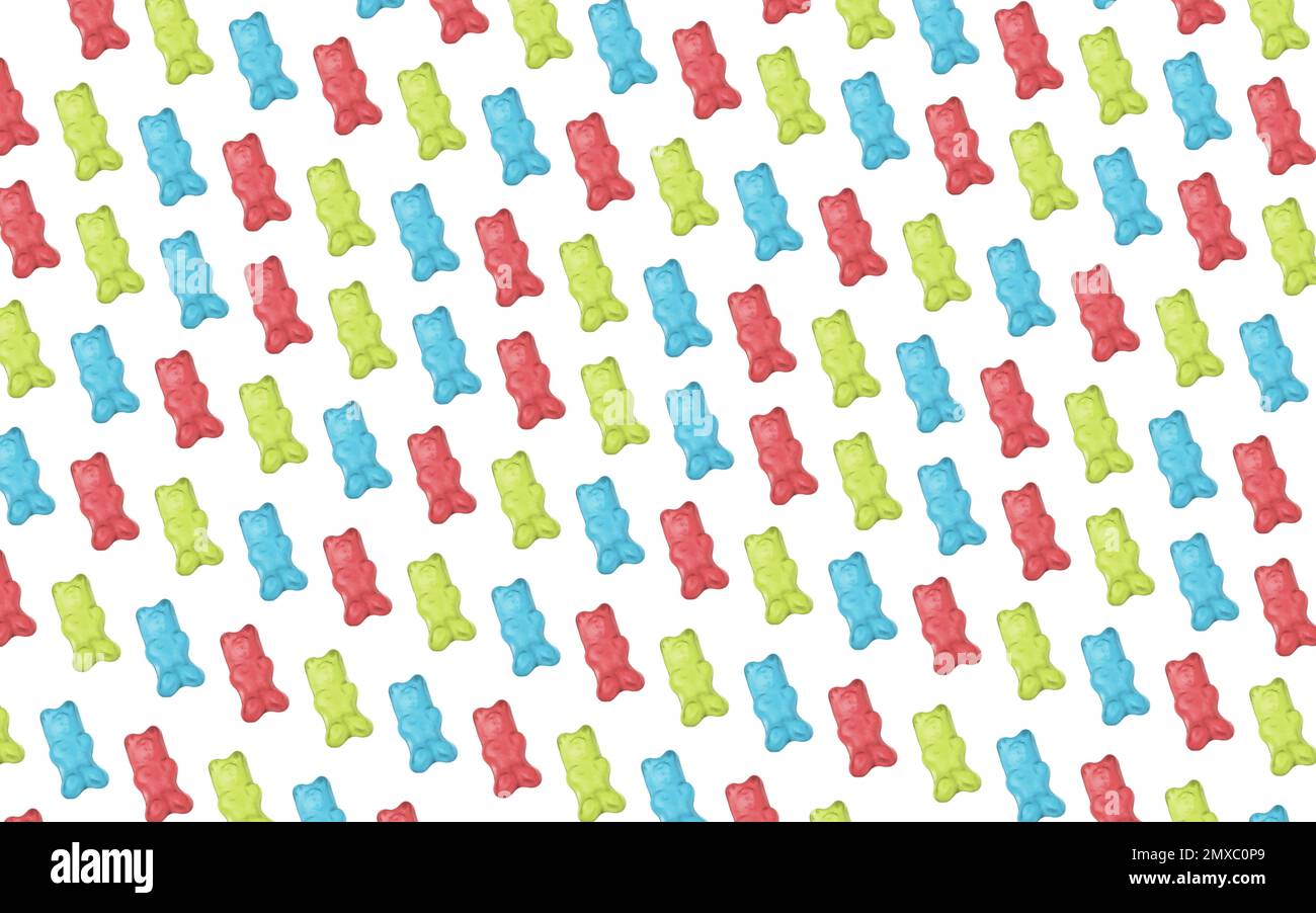 Set of yummy jelly bears on white background Stock Photo - Alamy