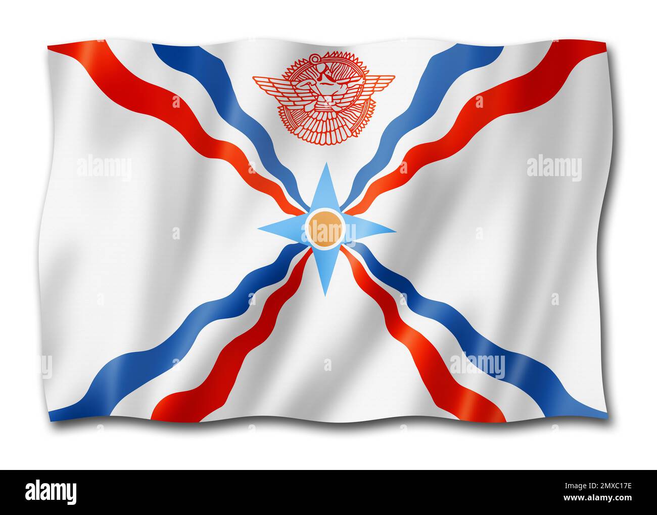 Assyrians ethnic flag. 3D illustration Stock Photo - Alamy
