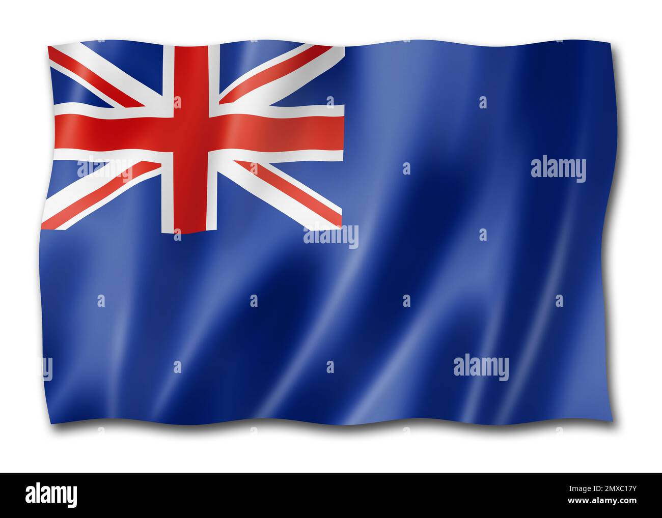 Blue ensign, United Kingdom waving flag. 3D illustration Stock Photo ...