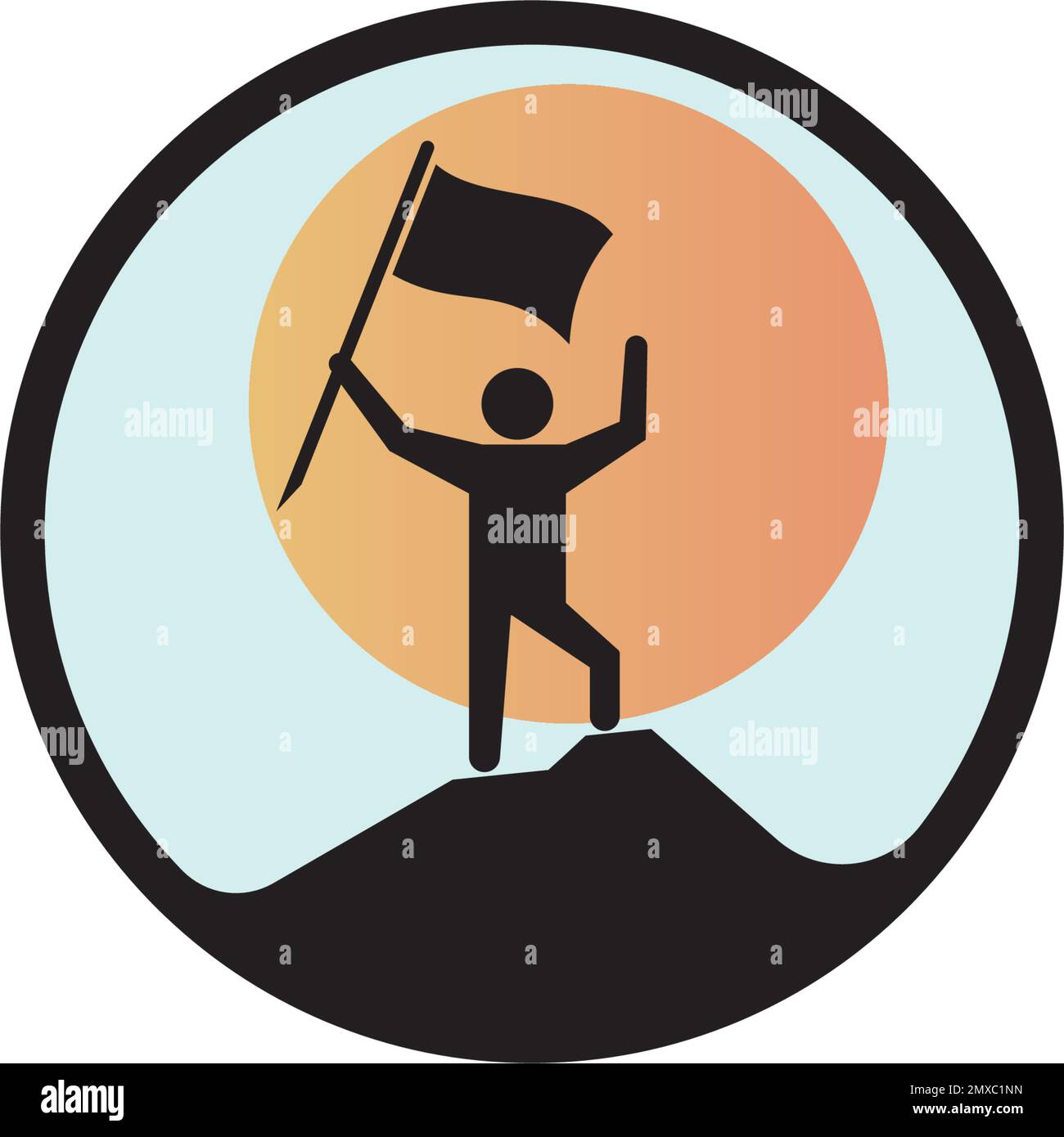 Mountain man silhouette Cut Out Stock Images & Pictures - Alamy