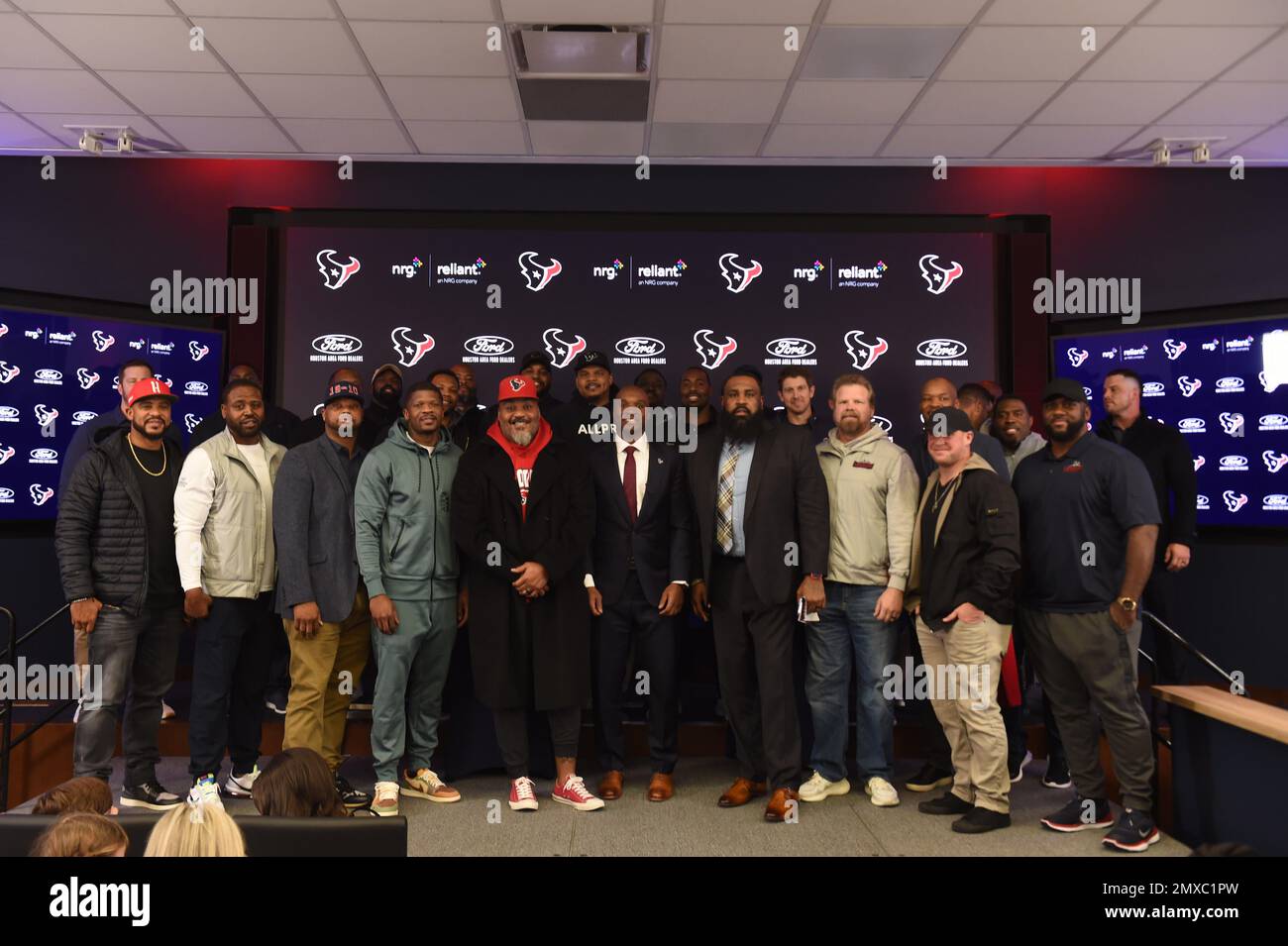 Houston Texans former players gather to welcome new head coach DeMeco ...