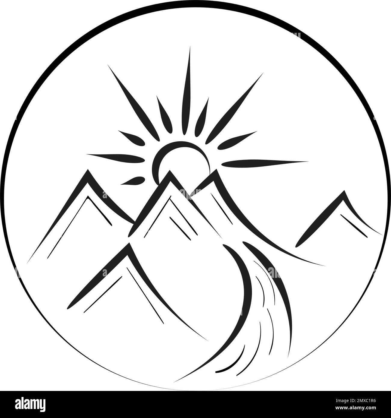 Mountainside tree Stock Vector Images - Alamy