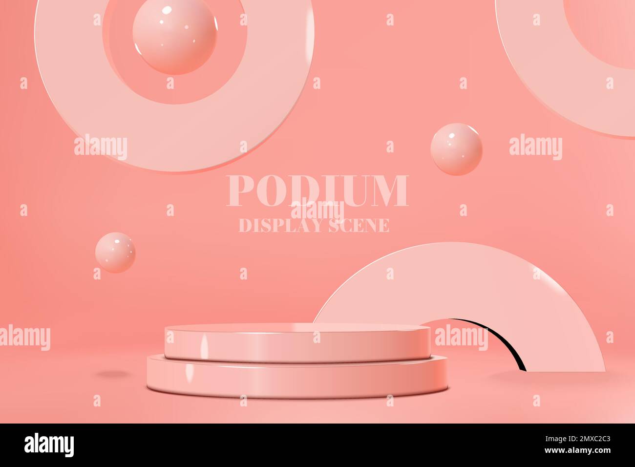 Vector podium stand scene with geometric shapes warm tones Stock Vector ...