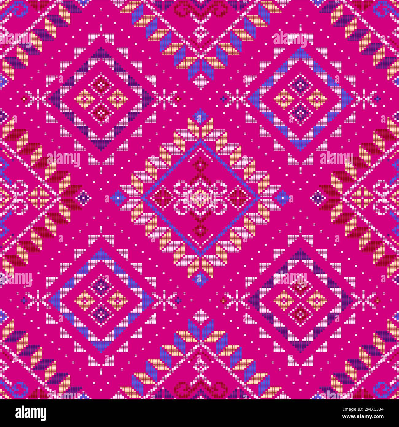 Yakan weaving inspired vector seamless pattern - Filipino folk art ...