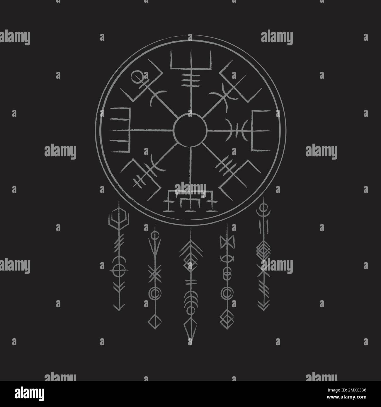 Vegvisir true black outline lines Stock Vector Image & Art - Alamy