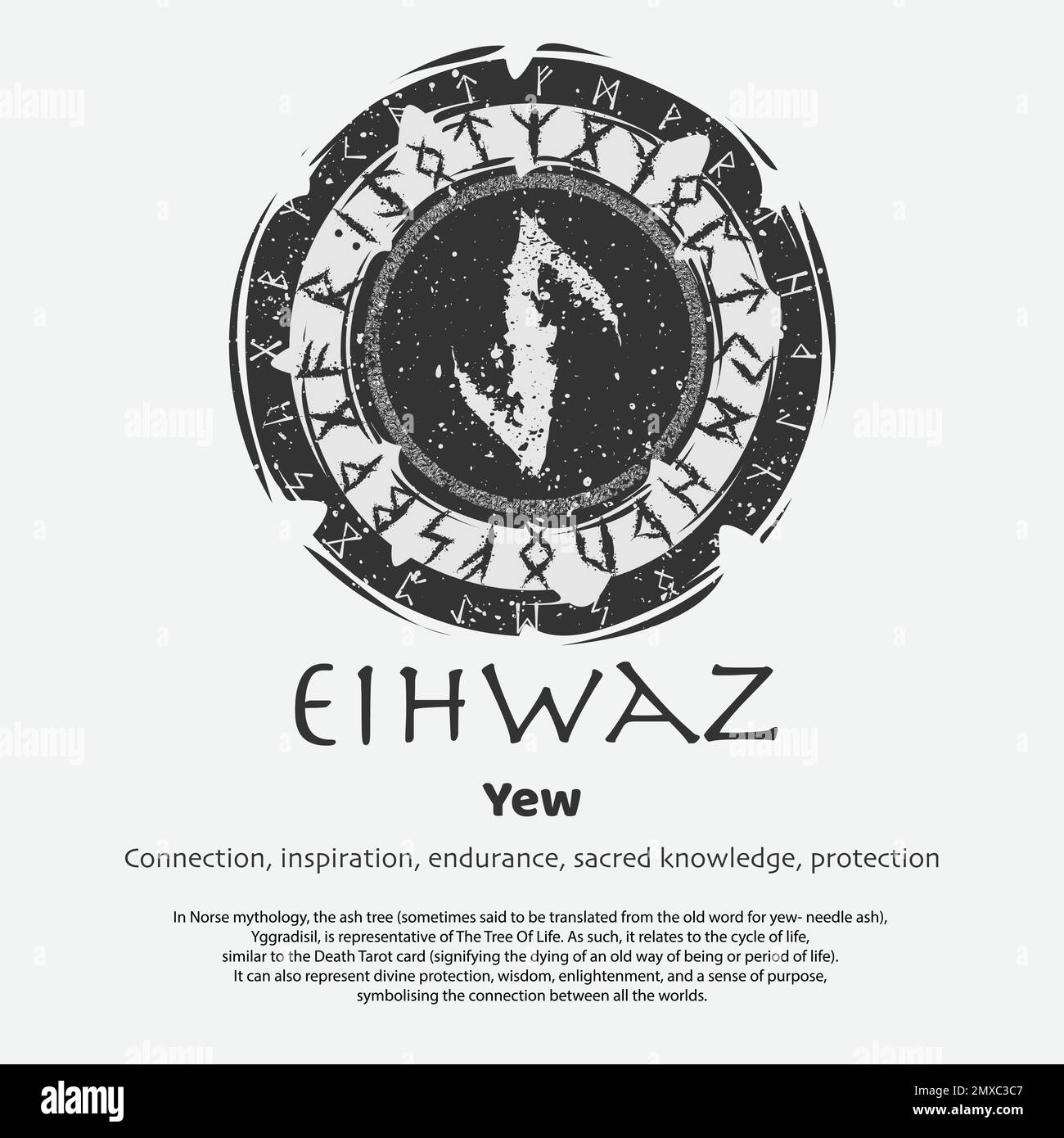 Viking Eihwaz rune dark circle shield Stock Vector Image & Art - Alamy