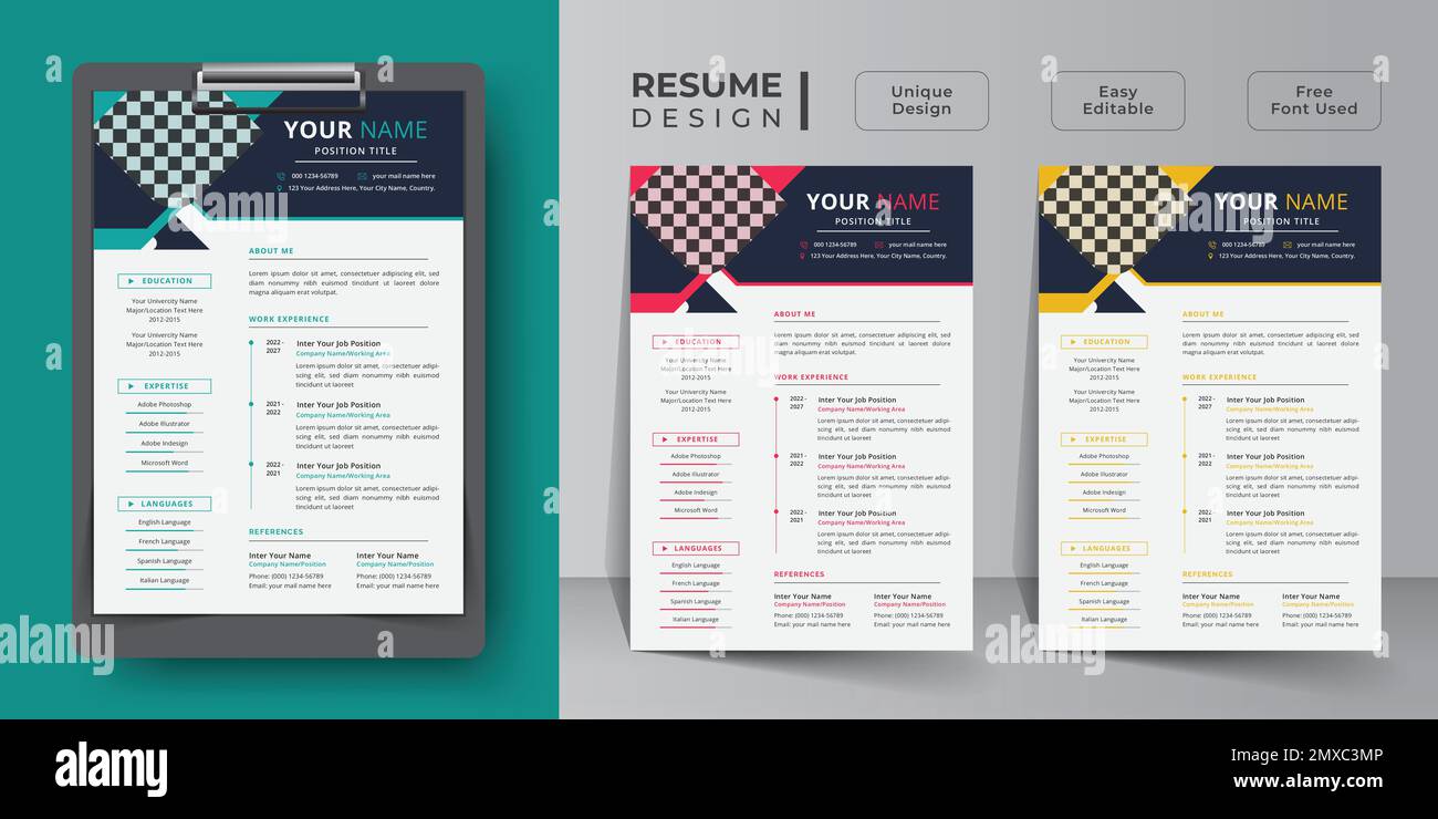 Cv template vector vector vectors hi-res stock photography and images ...