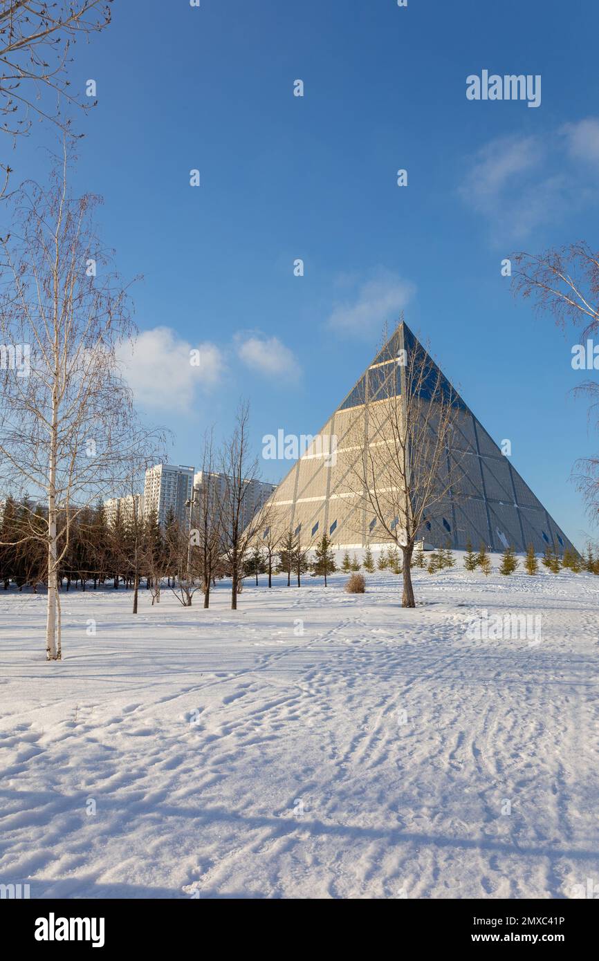 Palace of Peace and Accord. Modern architectural urbanistic city Astana ...