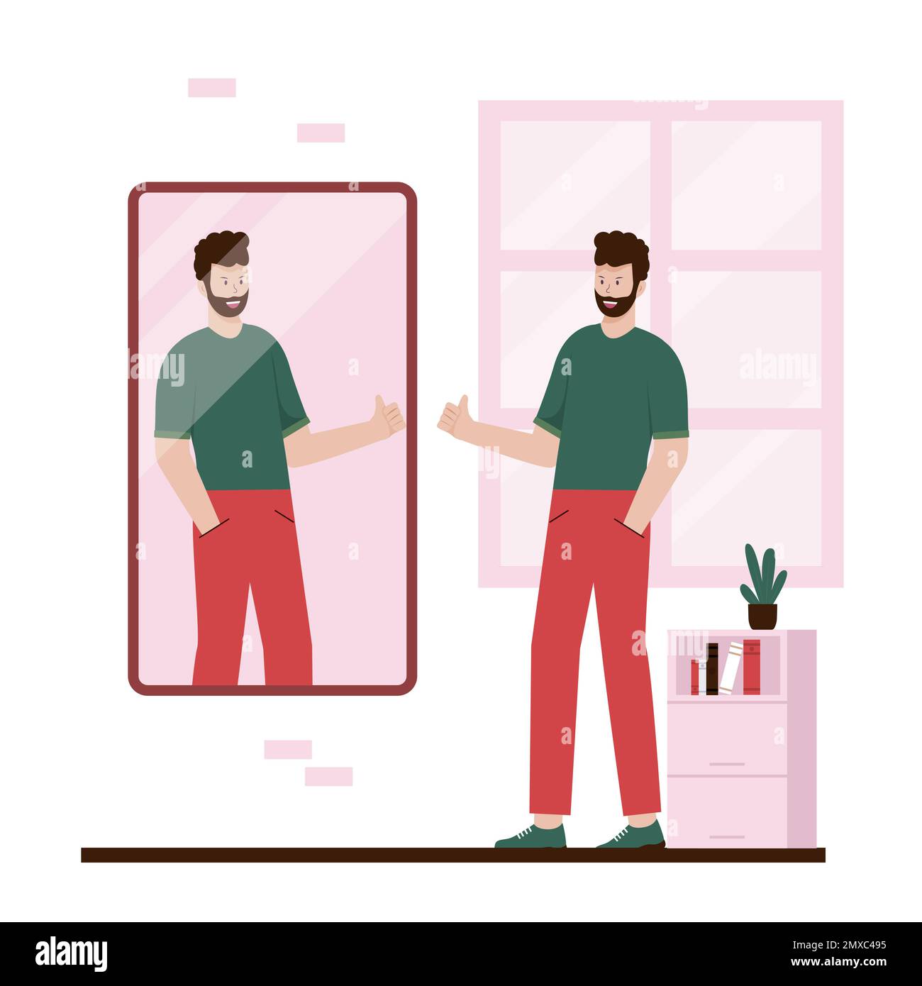 Body positivity in the mirror Stock Vector Images - Alamy