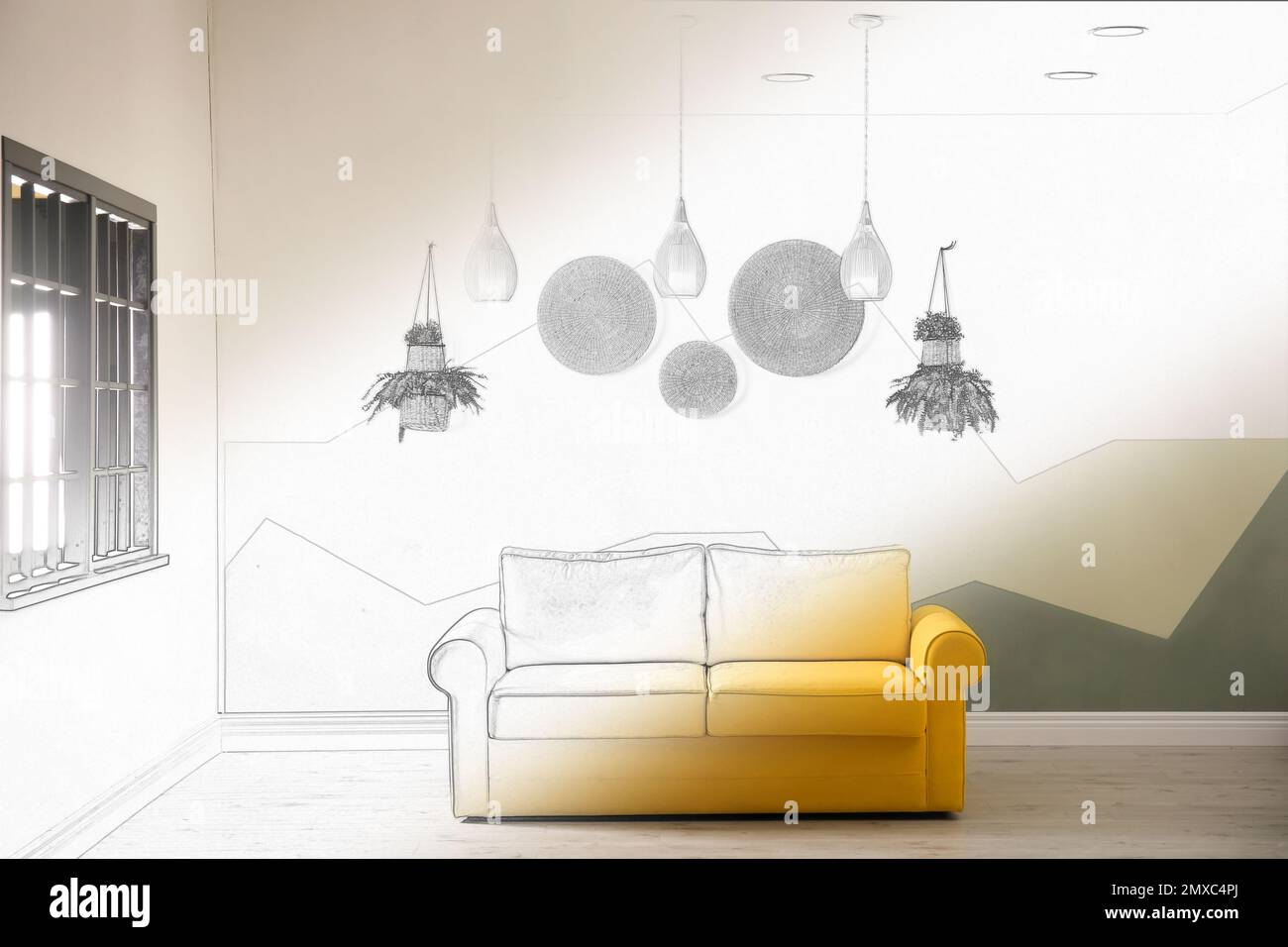 Illustrated living room hi-res stock photography and images - Alamy