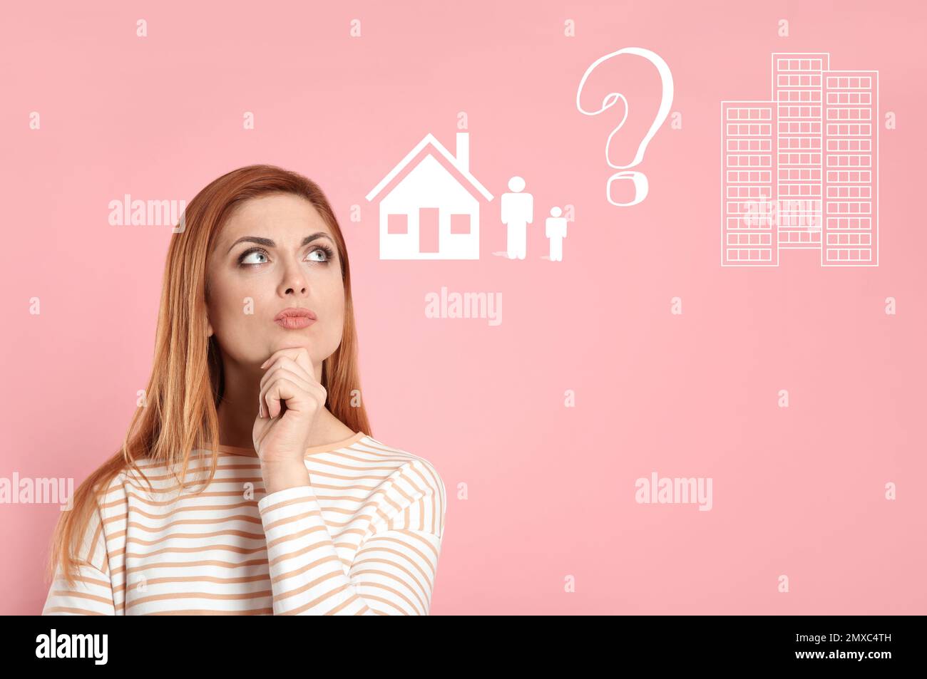 Woman choosing between job and family hi-res stock photography and ...