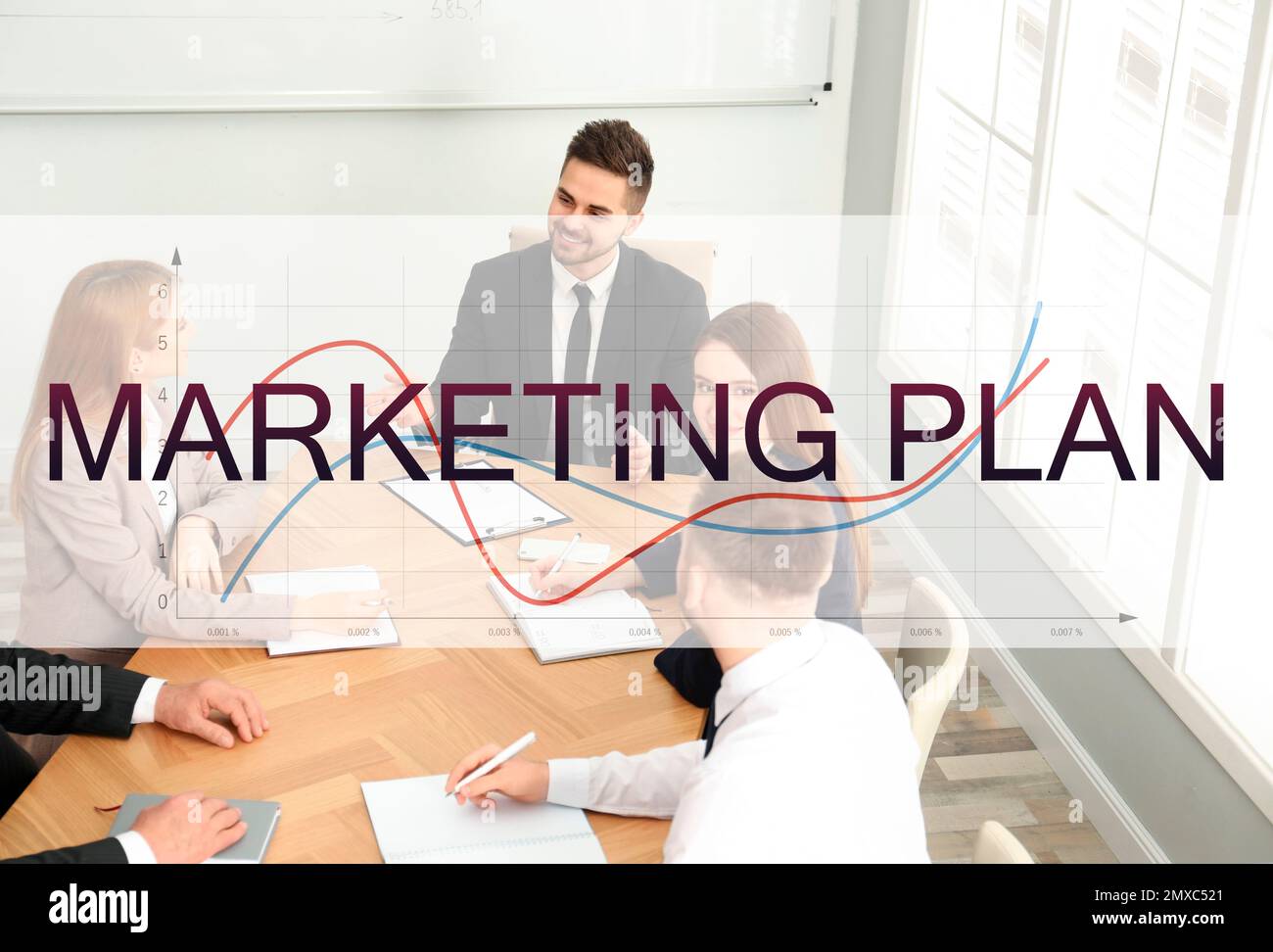 Digital marketing plan. Team of professionals working together at table ...