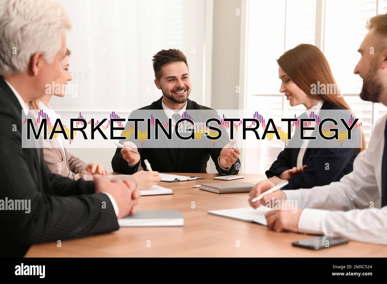 Digital marketing strategy. Team of professionals working together at ...