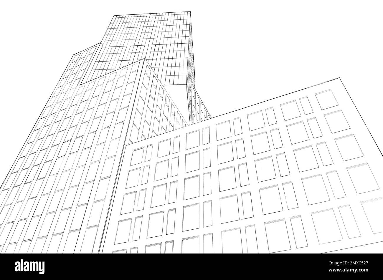 Illustration of modern building on white background. Urban architecture ...
