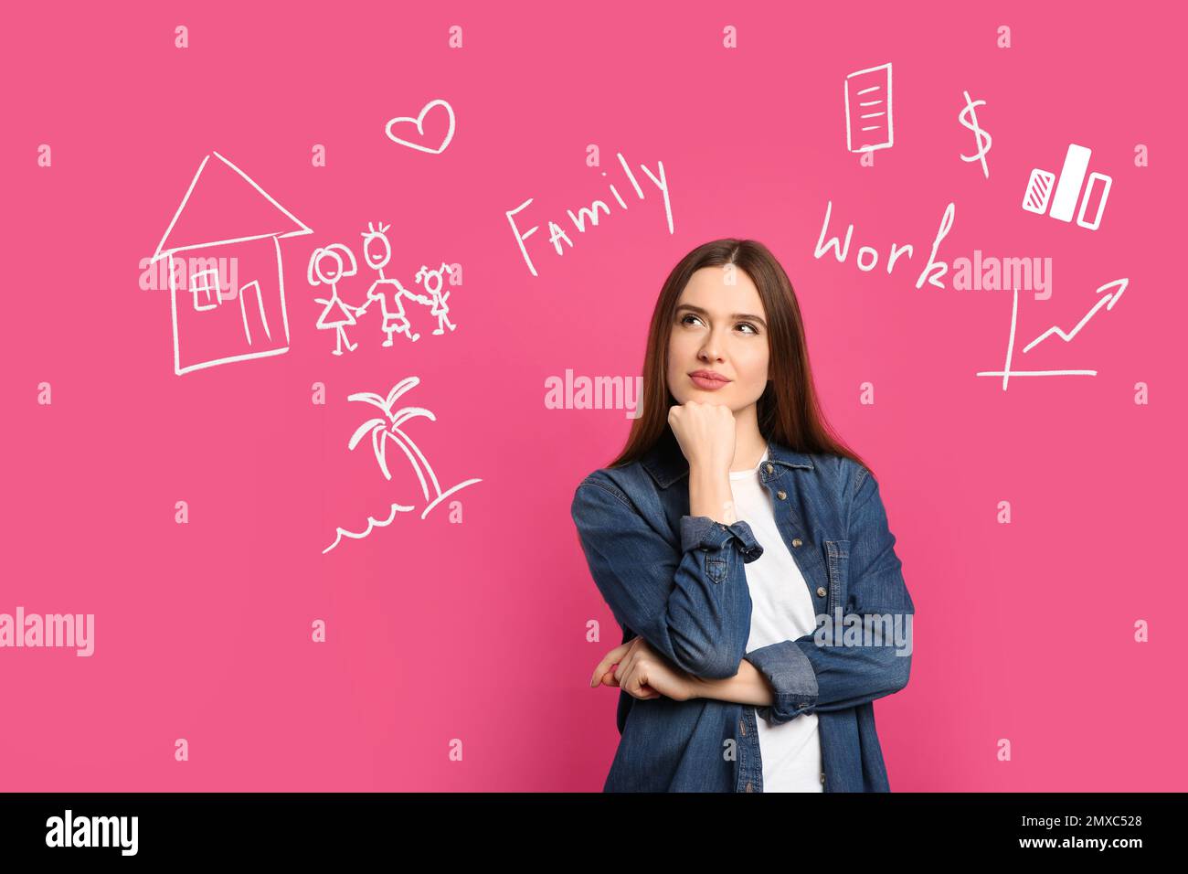 Woman choosing between job and family hi-res stock photography and ...