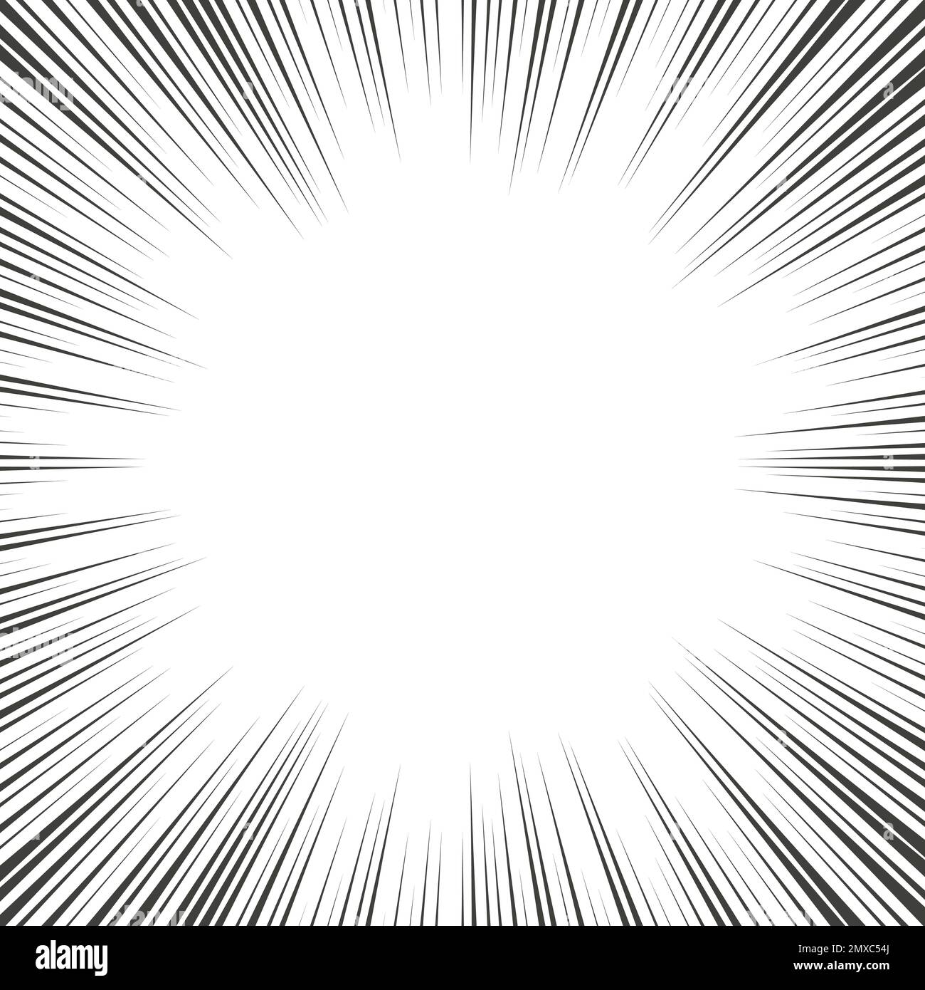 Comic manga radial lines with speed effect for comics book. Black and ...