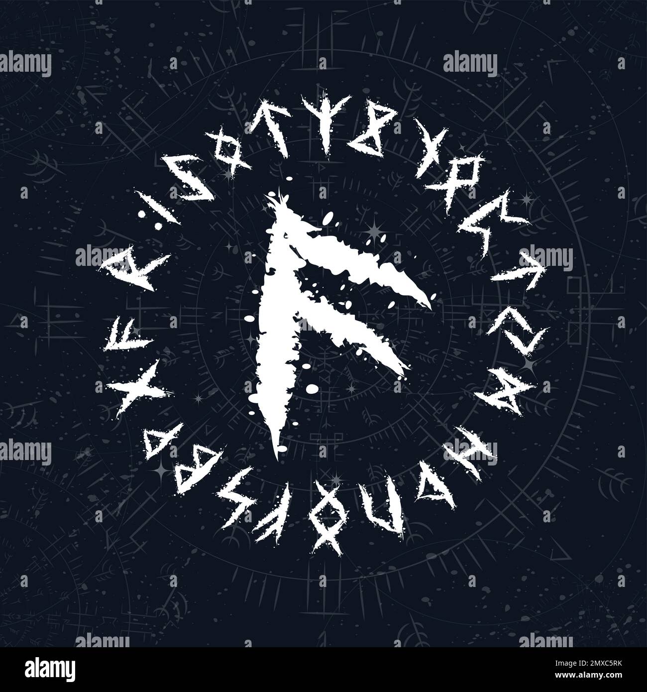 Abstract Skandinavian Ansuz viking rune Stock Vector Image & Art - Alamy