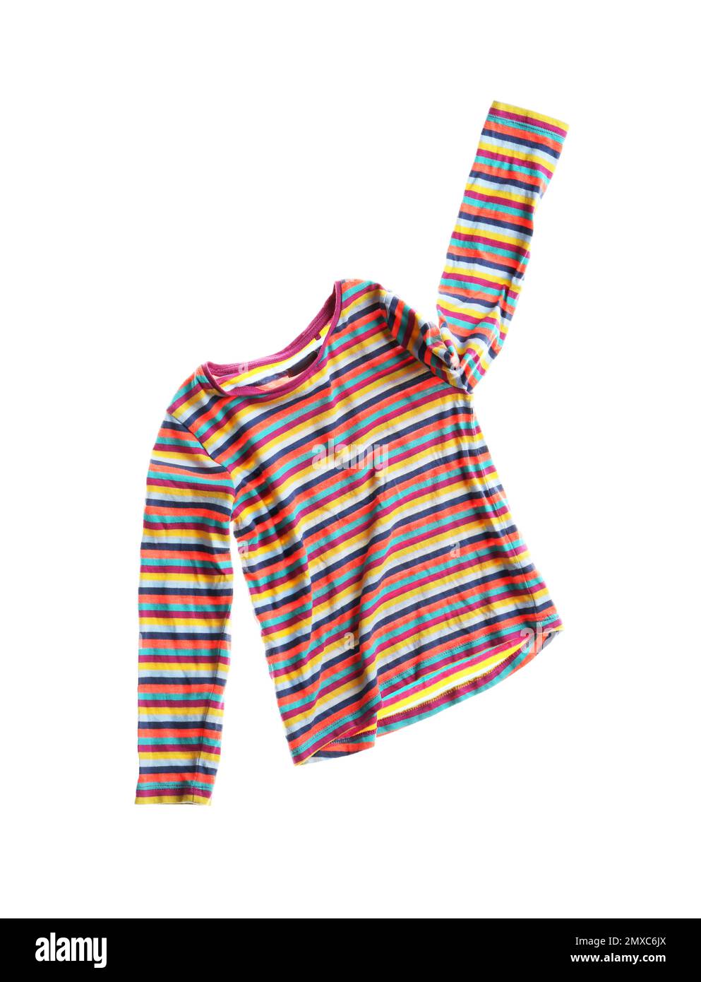 Rumpled striped shirt isolated on white. Messy clothes Stock Photo - Alamy