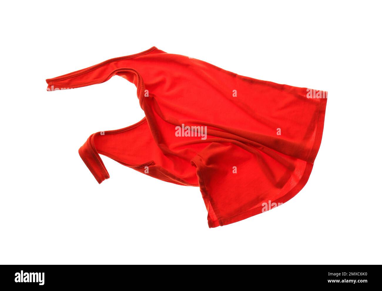 Rumpled red top isolated on white. Messy clothes Stock Photo - Alamy