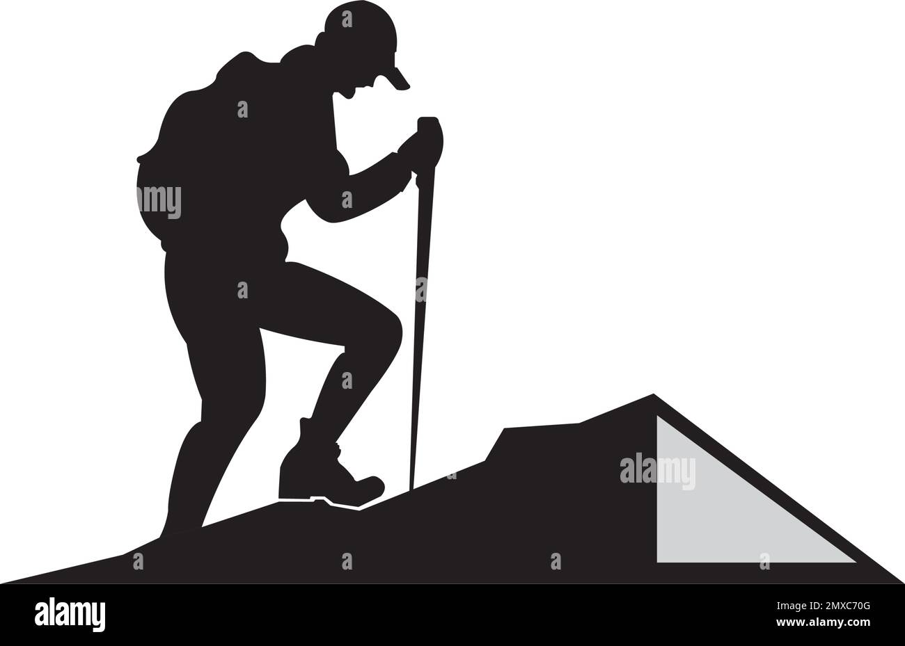 Hiking icon vector design illustration logo concept Stock Vector Image ...