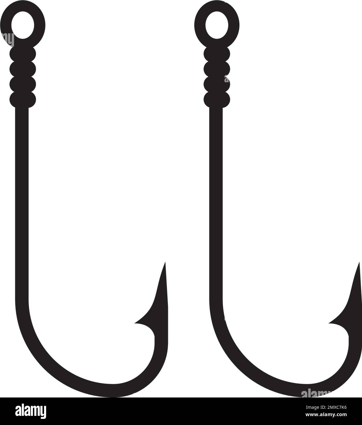 Type of fish hook icon. Simple illustration of type of fish hook vector ...