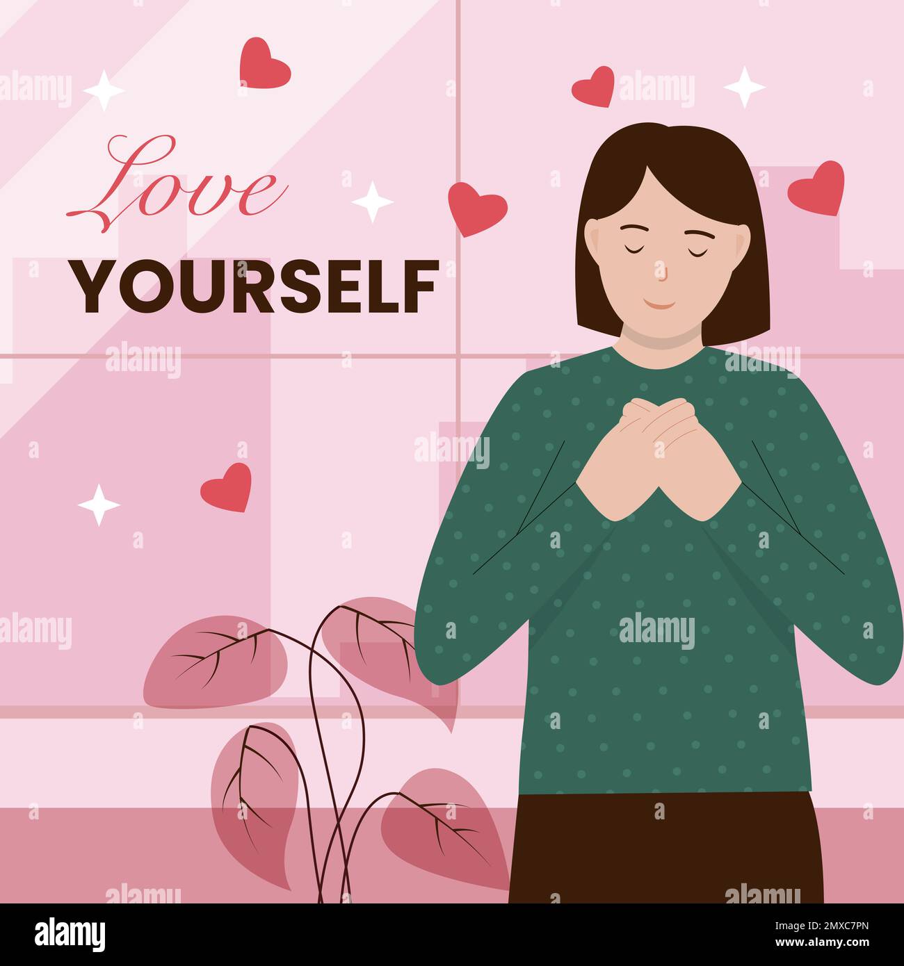 Self love illustration design concept. Illustration for website ...