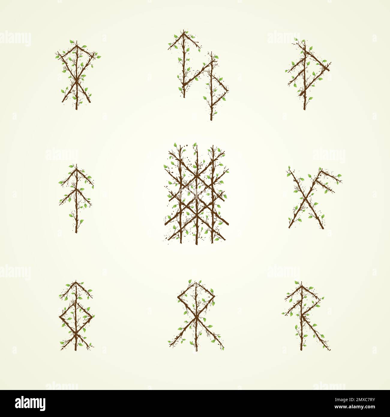 Rune tree Stock Vector Images - Alamy