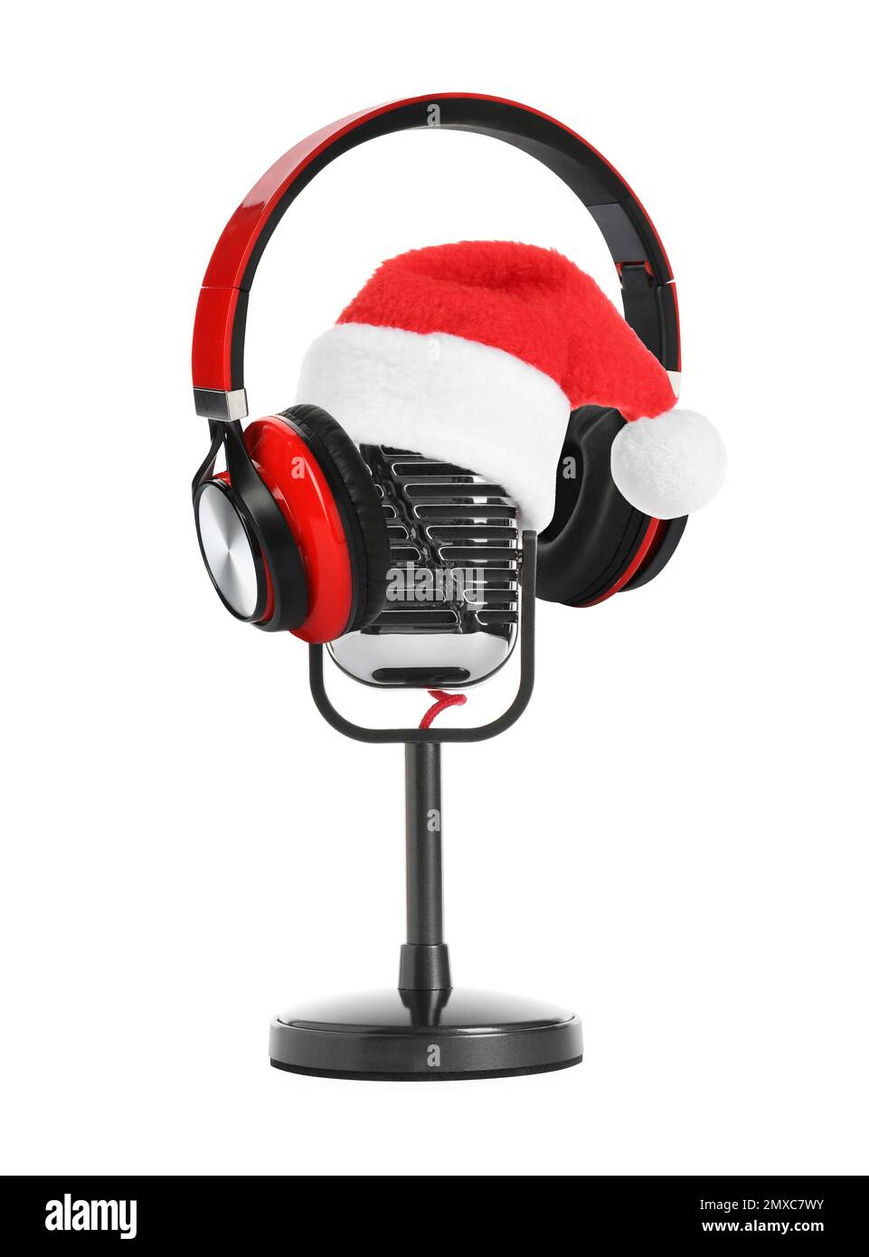 Retro microphone santa hat Cut Out Stock Images & Pictures - Alamy