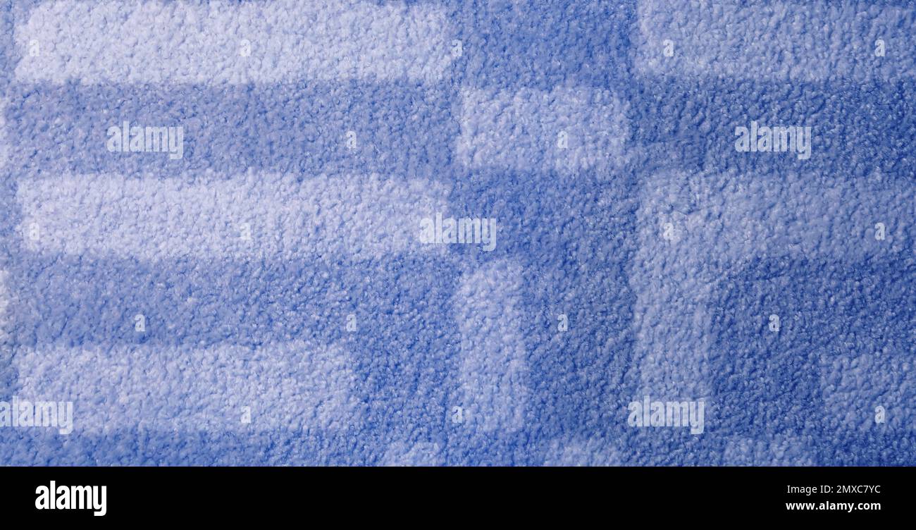 Soft blue carpet texture as background, top view. Banner design Stock ...