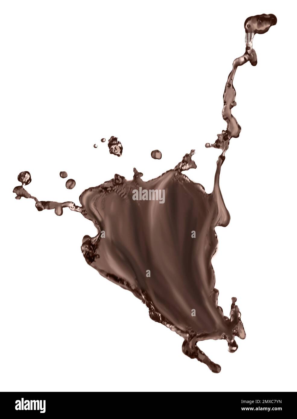Splash of melted chocolate on white background Stock Photo - Alamy