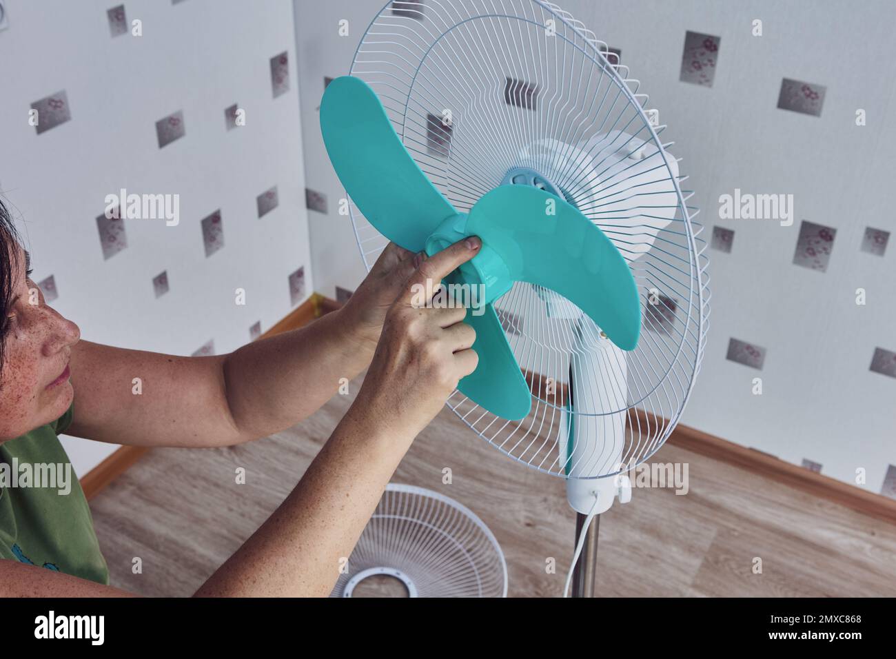 Self-assembly of floor fan, purchased disassembled for self assembly at ...