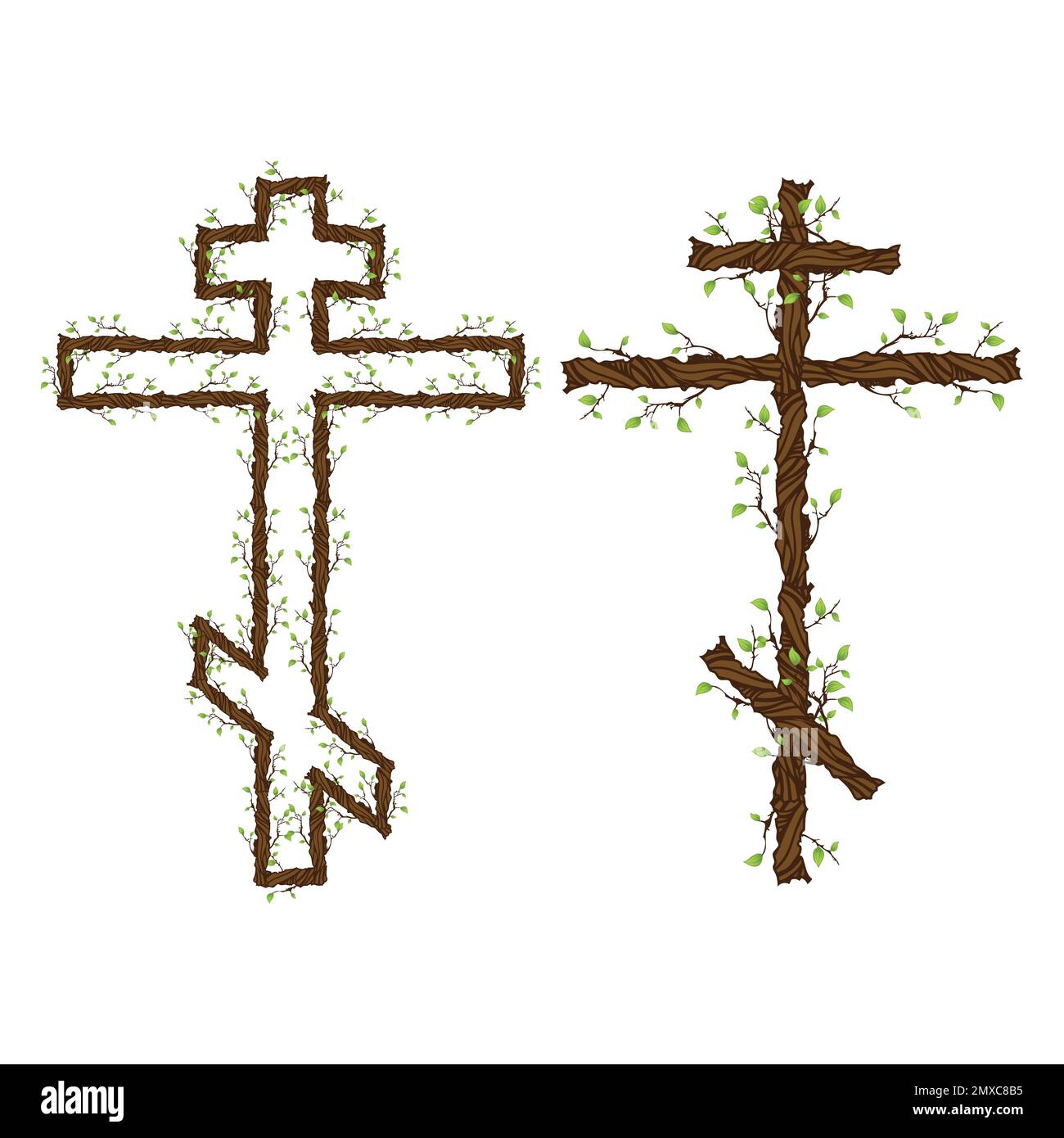 Russian Orthodox Cross wooden branches Stock Vector Image & Art - Alamy