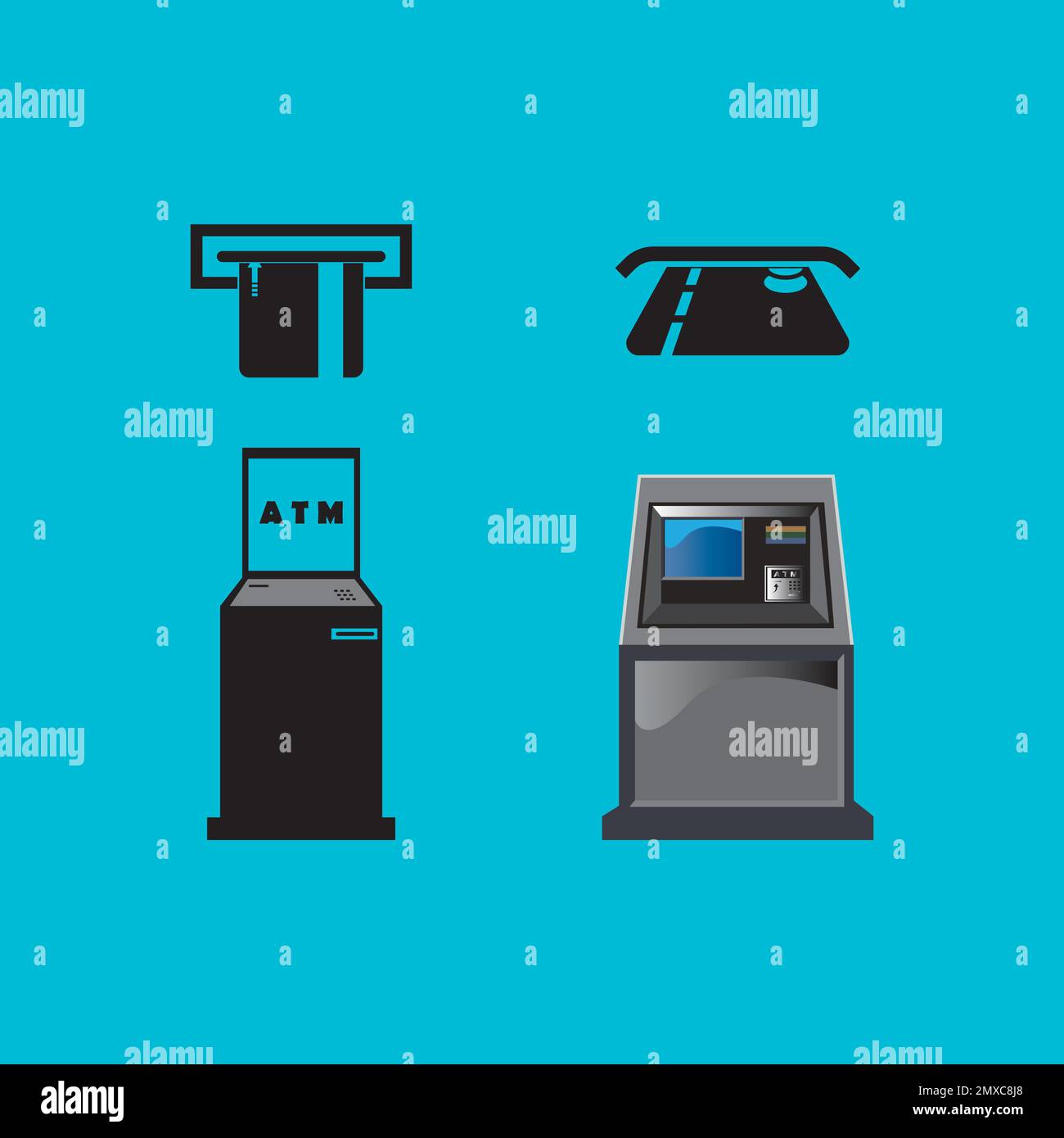 ATM icon vector logo design illustraton background Stock Vector Image & Art - Alamy