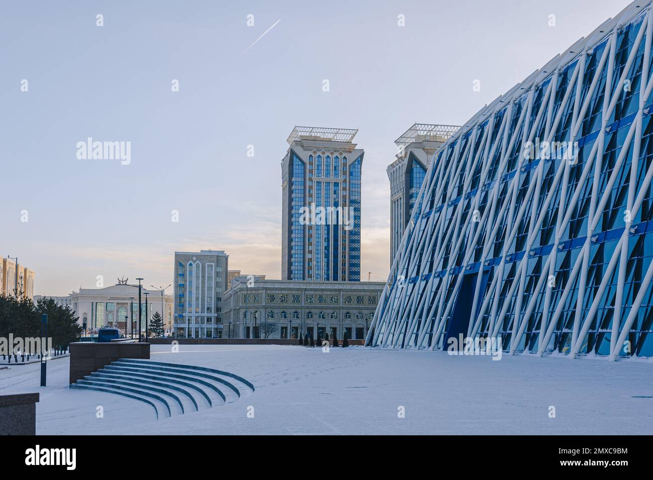 Modern architectural urbanistic city Astana. Panoramic view of ...