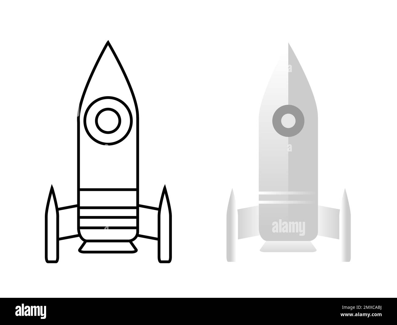 Modern rocket model illustrations on white background Stock Photo - Alamy