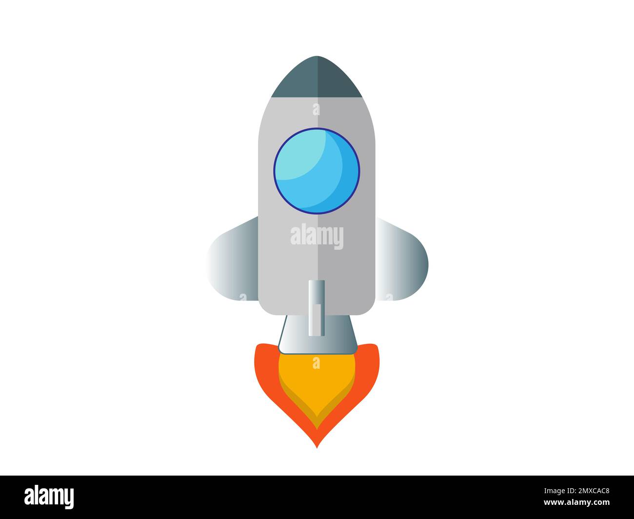 Modern rocket model illustration on white background Stock Photo - Alamy