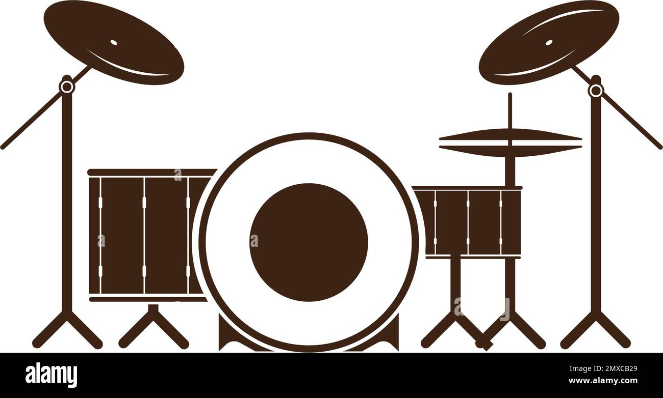 Drum icon vector illustration logo design template and background Stock ...