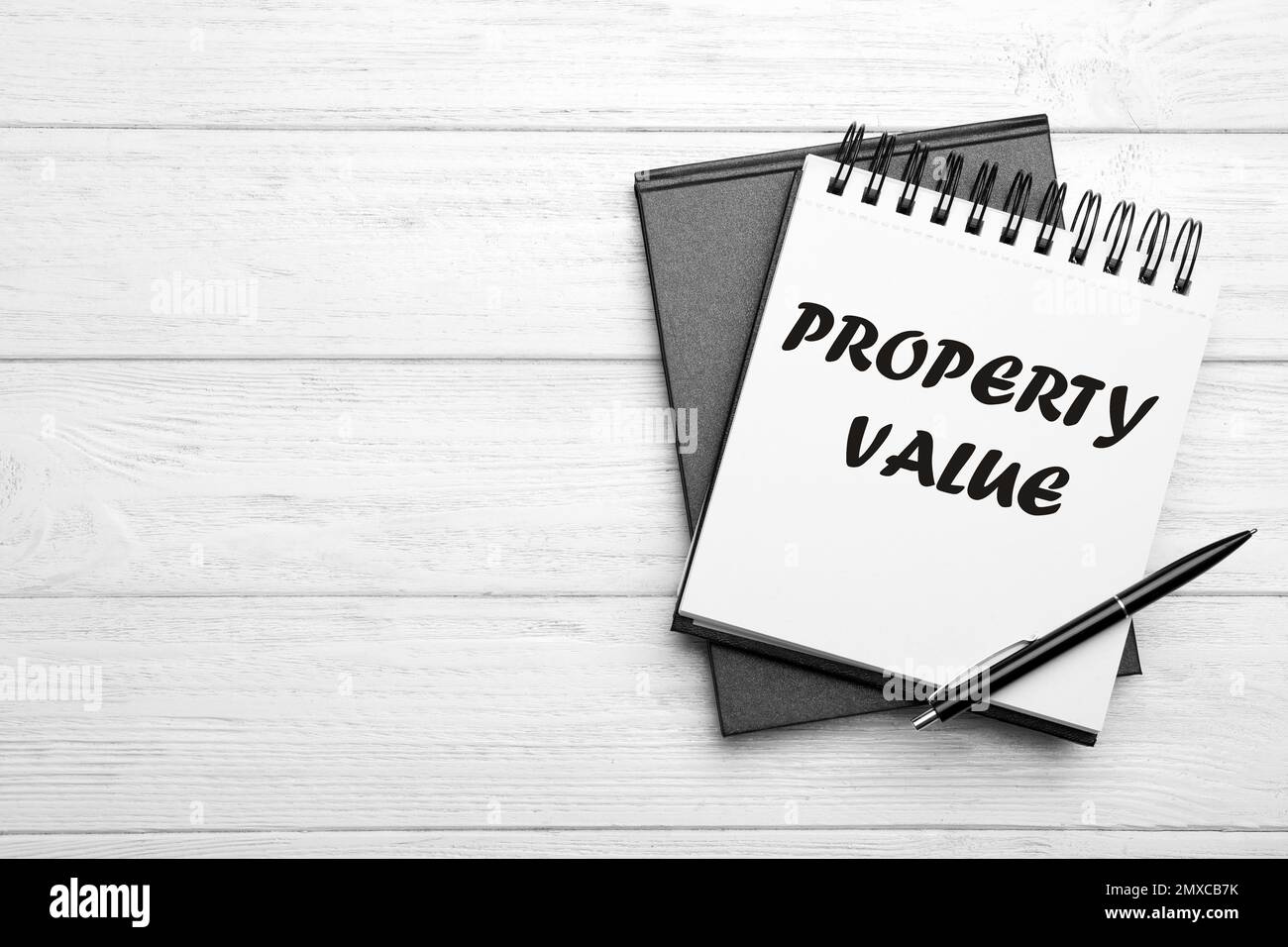 Core values concept. Top view of stylish notebooks and pen on white ...