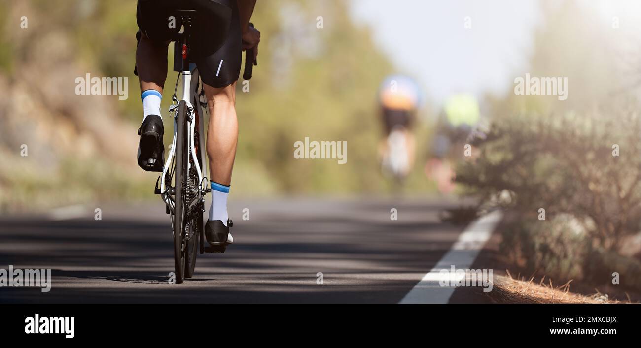 Cycling competition cyclist athletes riding a race at high speed ...