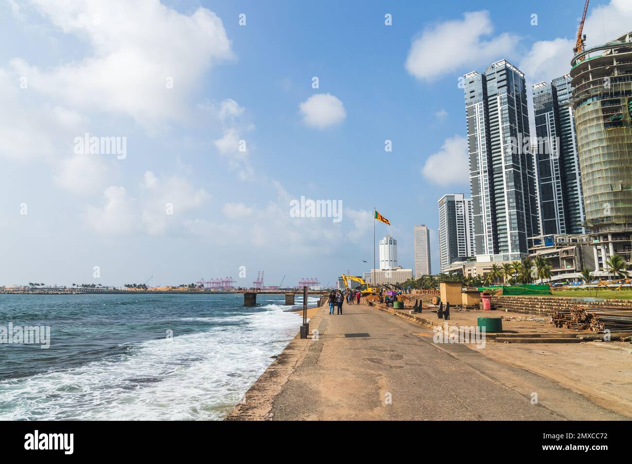 Colombo, Sri Lanka - December 3, 2021: Colombo downtown. People walk ...