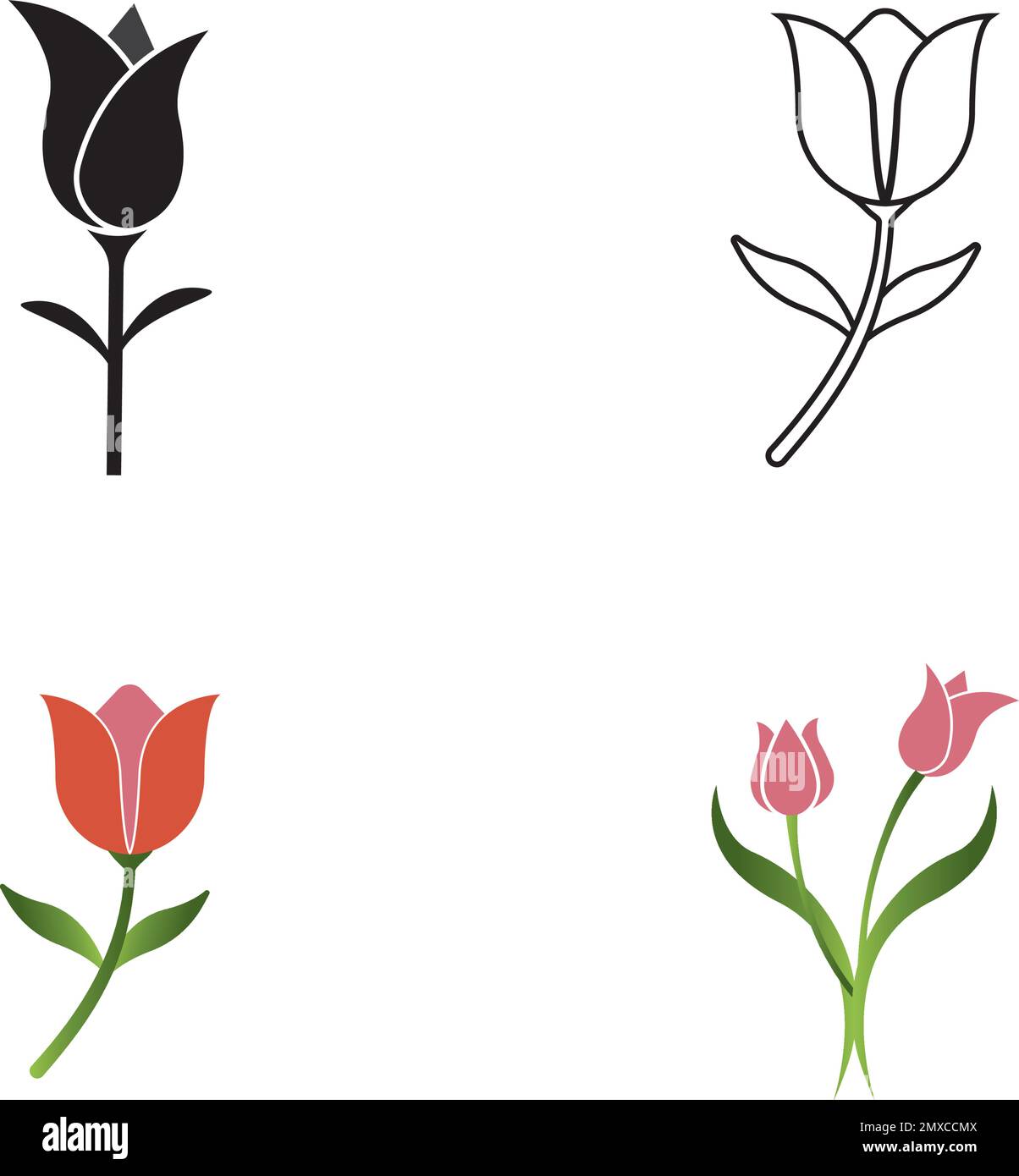 Tulip vector icon illustration logo design Stock Vector Image & Art - Alamy