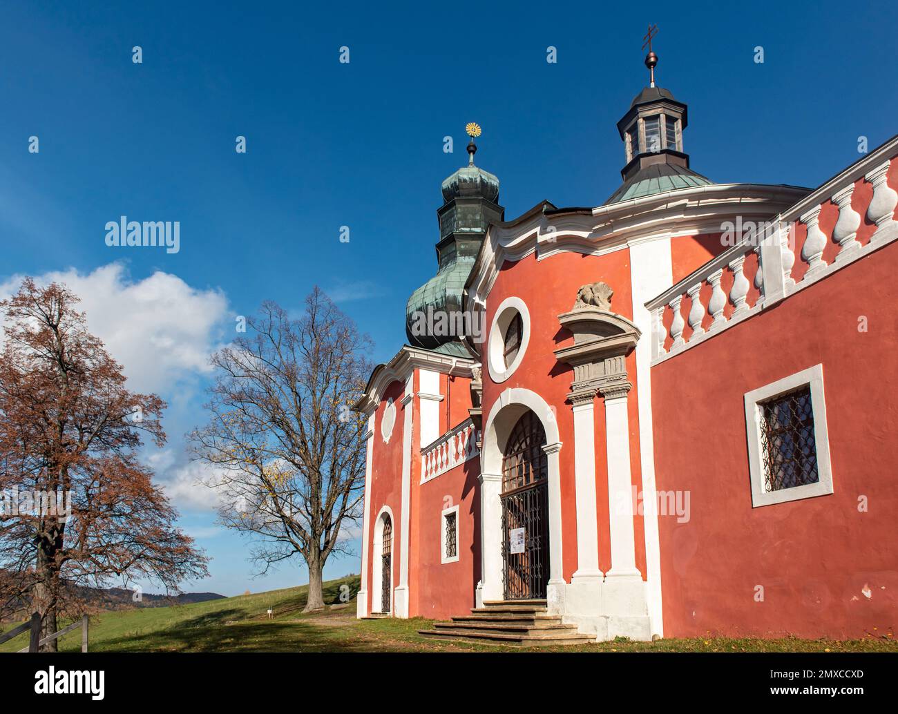 Church, Kalvária, Calvary hill, Banska Stiavnica, Slovakia Stock Photo ...
