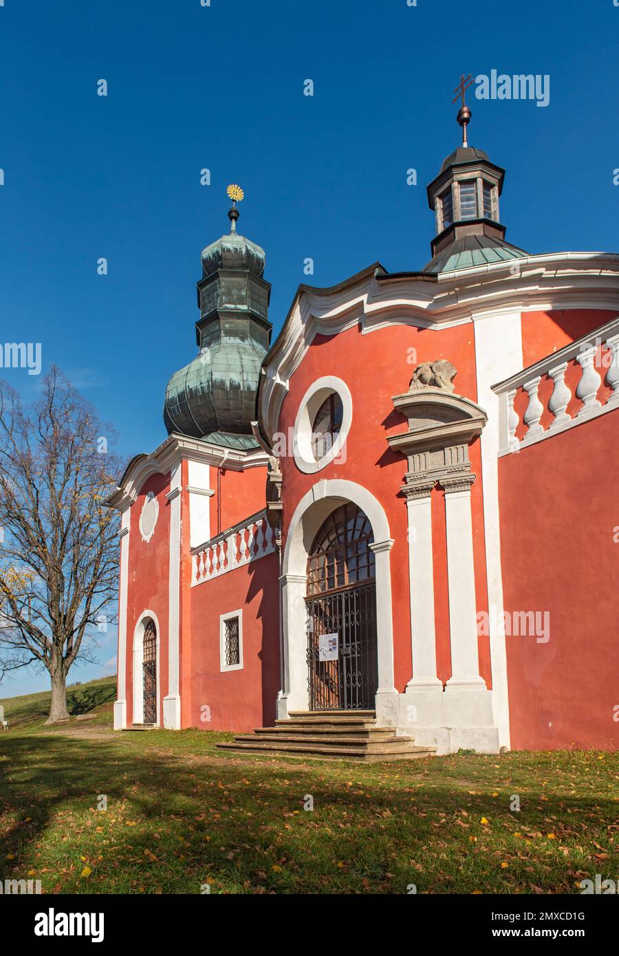 Church, Kalvária, Calvary hill, Banska Stiavnica, Slovakia Stock Photo ...