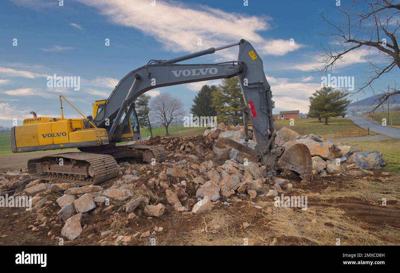 Volvo backhoe Stock Photo - Alamy