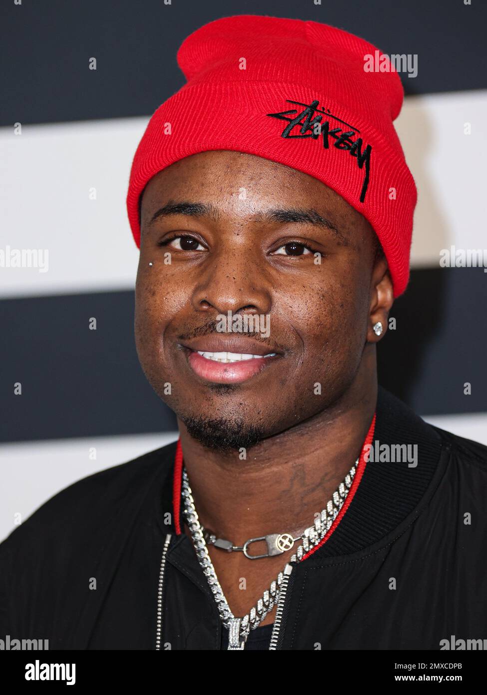 HOLLYWOOD, LOS ANGELES, CALIFORNIA, USA - FEBRUARY 02: IDK arrives at ...