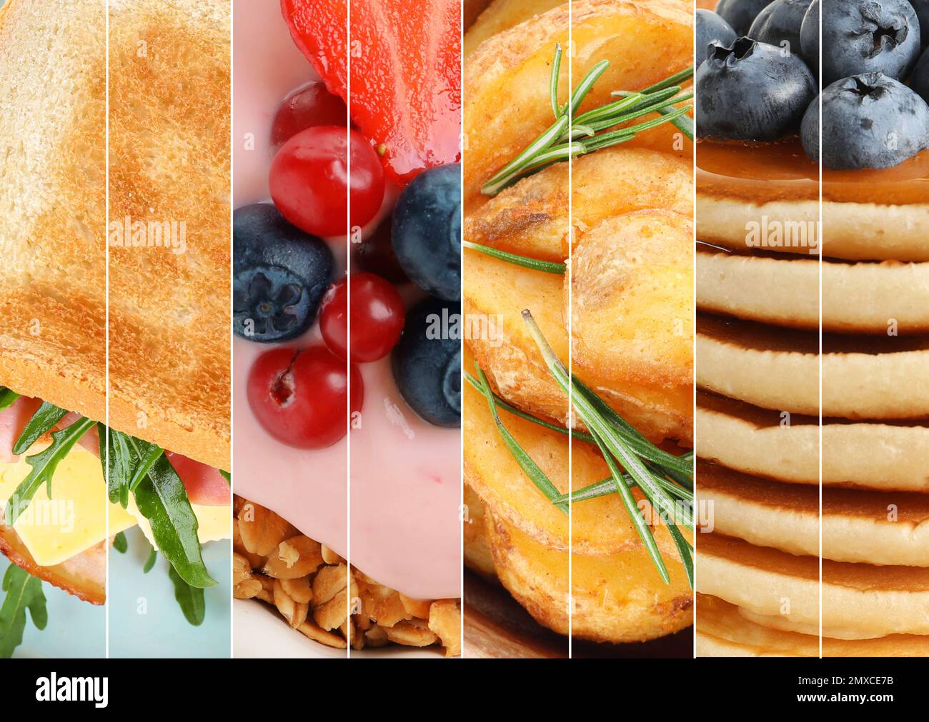 Collage of different delicious food, closeup Stock Photo - Alamy